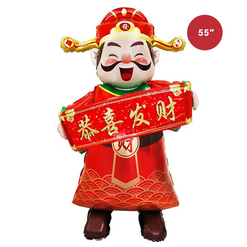 CNY Collection - Standing God of Fortune 恭喜发才 Foil Balloon 55“
