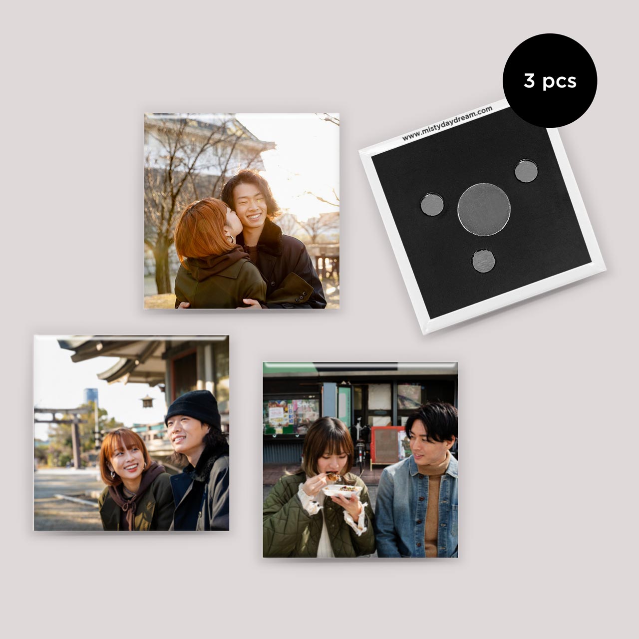 '2x2 Square Photo Fridge Magnets (Set of 3pcs)