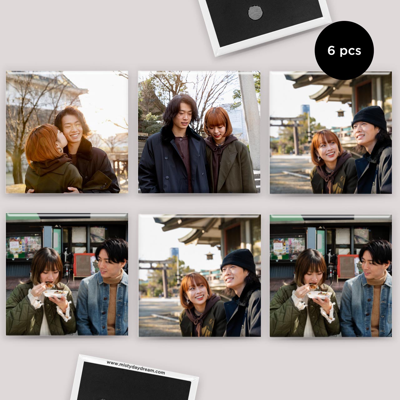 '2x2 Square Photo Fridge Magnets (Set of 6pcs)