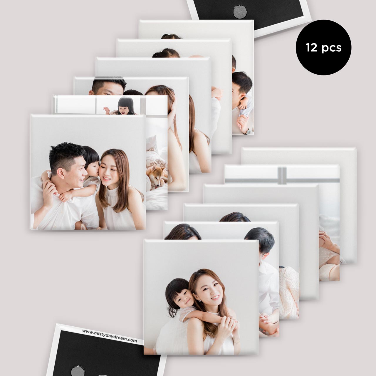 '2x2 Square Photo Fridge Magnets (Set of 12pcs)