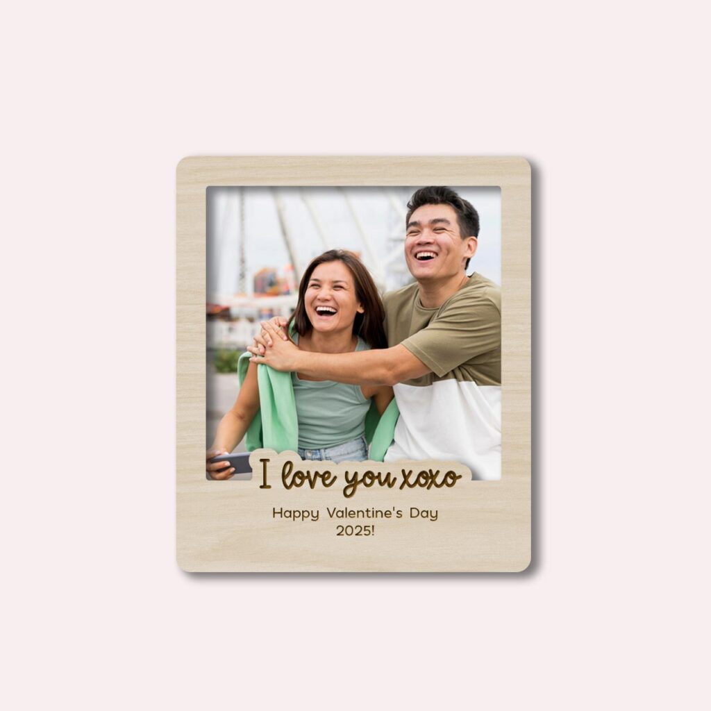 'Valentine's Day - Overlay Text Design 4" x 4" Square Photo Frame ...