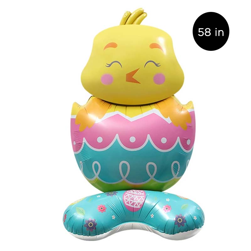 Happy Easter Yellow Chick Standee Foil Balloon 58"