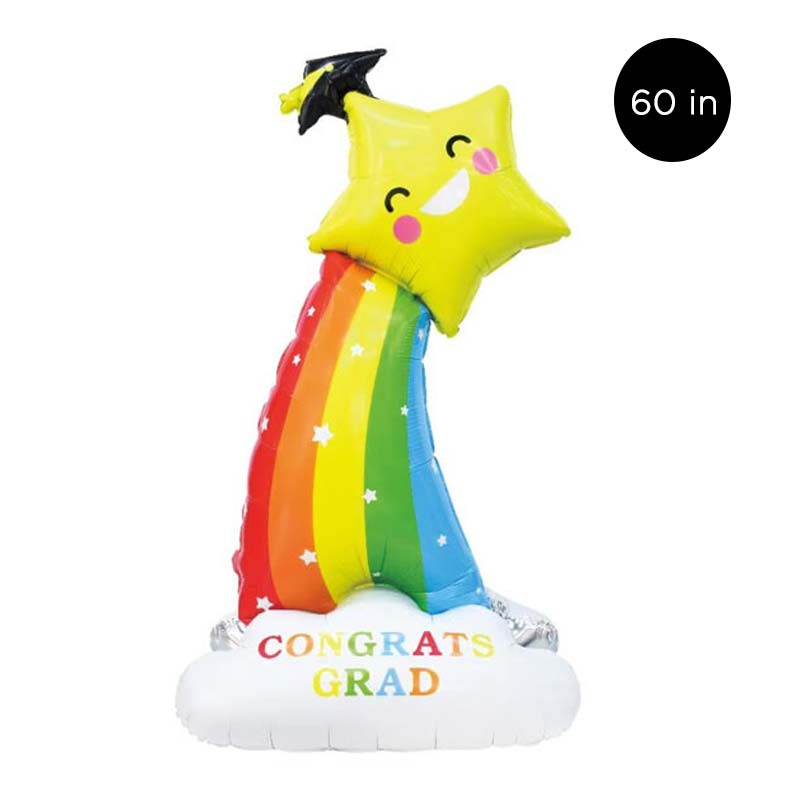 Graduation Bright Star Congrats Grad Standee Foil Balloon 60"