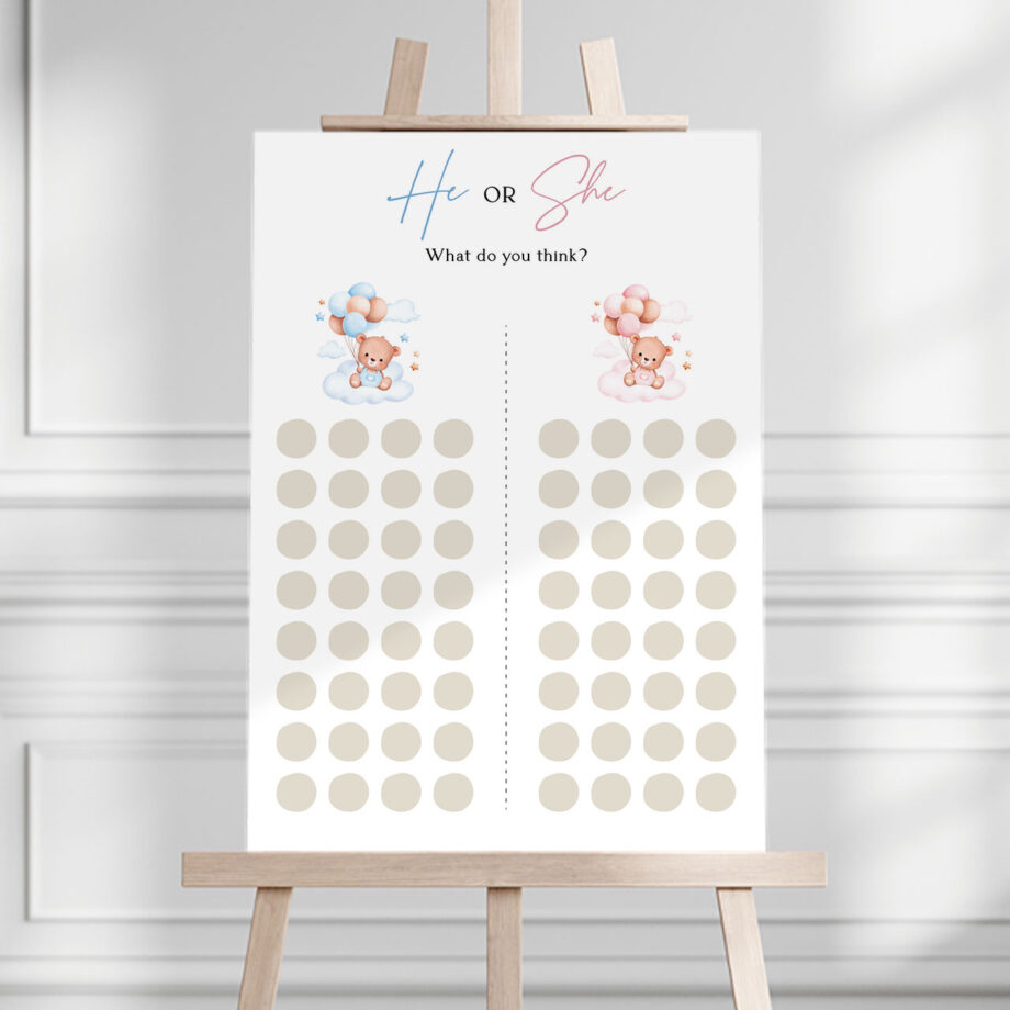 [Personalised] Acrylics Gender Reveal Signage - Baby Bear Theme ...