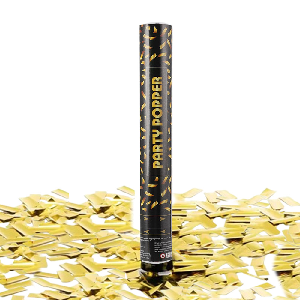 "Black Packaging - Metallic Gold Confetti Cannon Party Popper 60cm