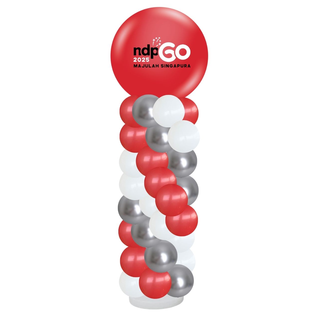 Customised 3 ft RED Giant Balloon Column - NDP Colours Theme - Red ...
