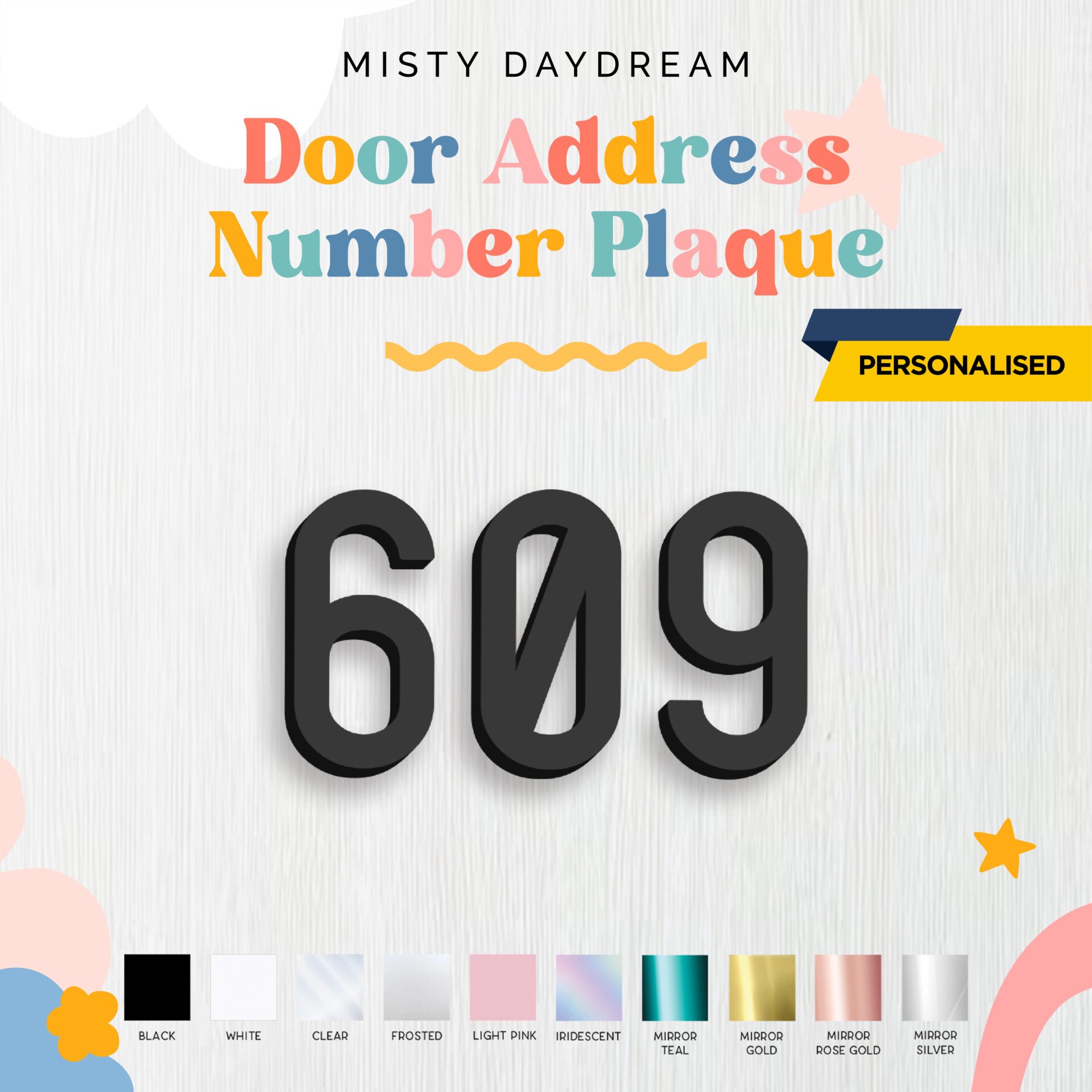 Pesonalised Unit Number Signage in Singapore | Misty Daydream