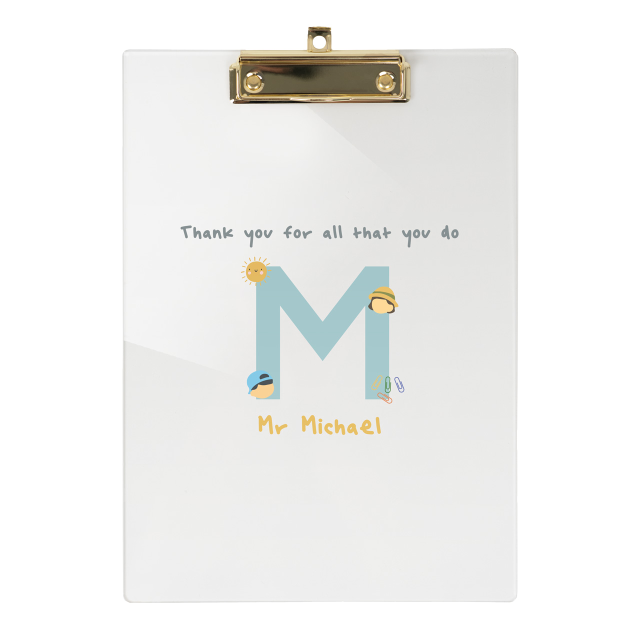 [Custom Monogram Custom Name] A4 Clear Acrylics Clipboard With Gold ...