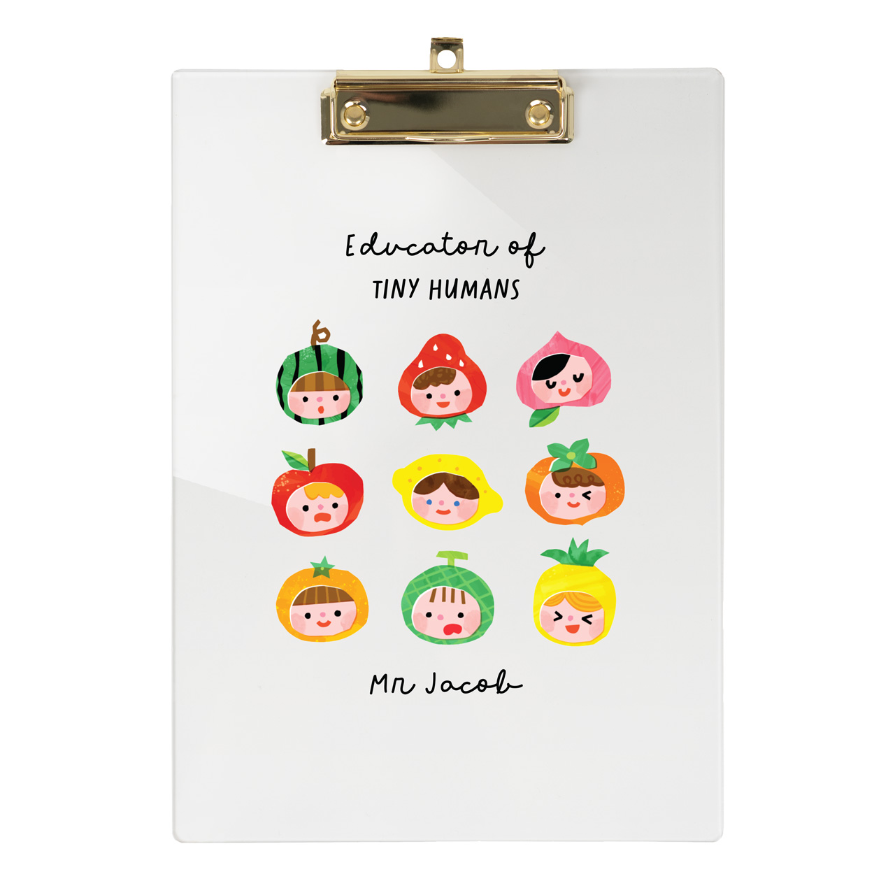 [Custom Subtext Custom Name] A4 Clear Acrylics Clipboard With Gold ...