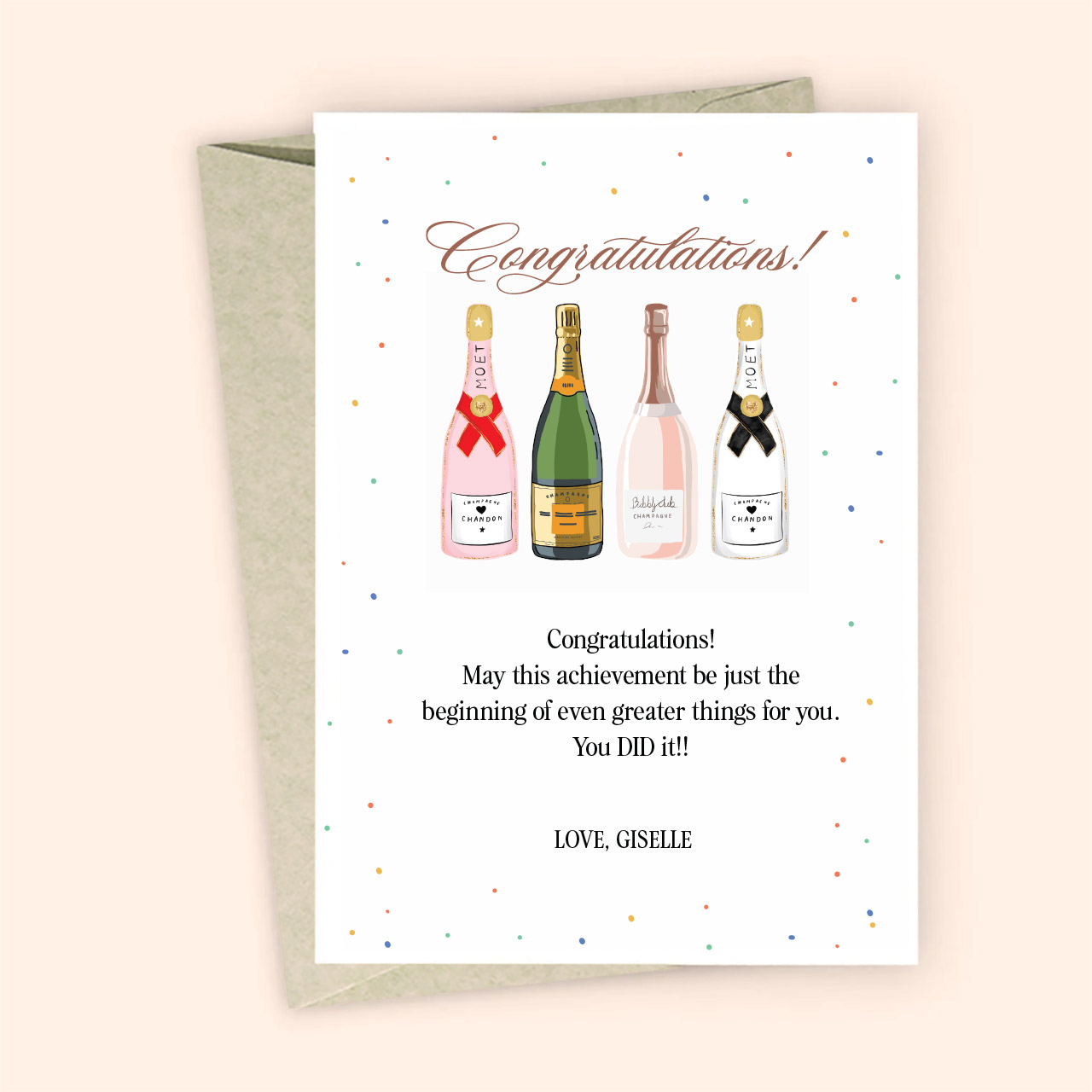 Congrats Gift Card - Champagne Bottles Congratulations Design