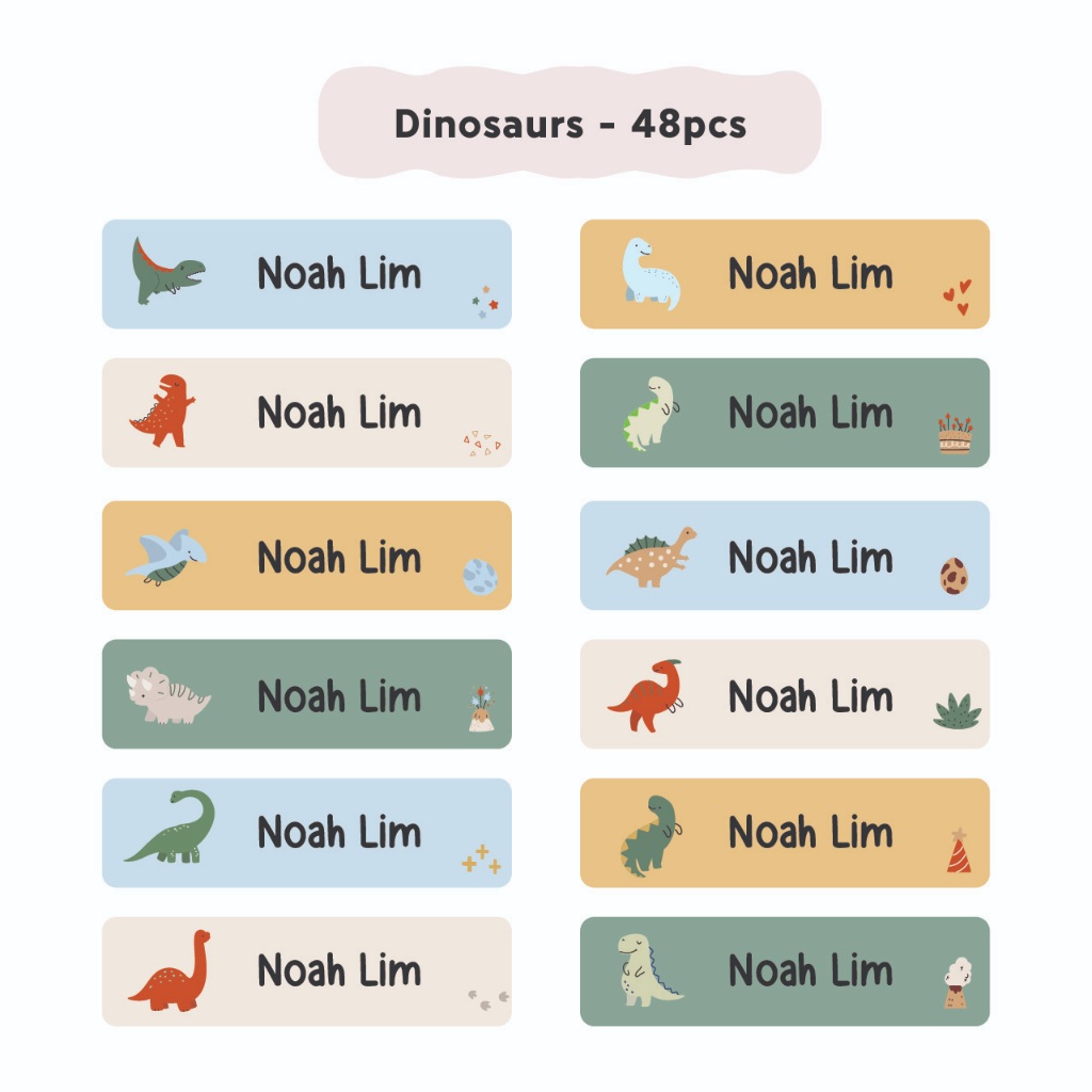 [Personalised Name] Custom Name DIY Kids Baby Name Label 48pcs ...