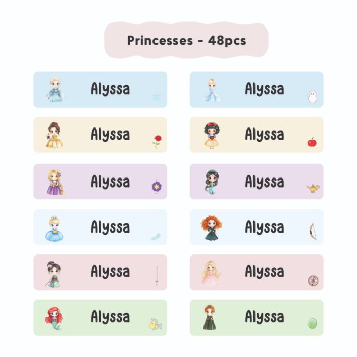 [Personalised Name] Custom Name DIY Kids Baby Name Label 48pcs ...