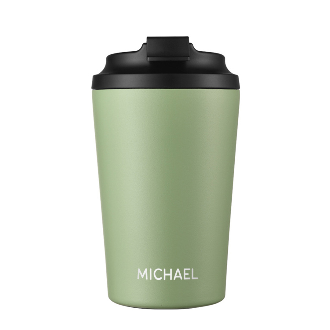 [Custom Engraved] Insulated Stainless Steel Coffee Cup - Olive