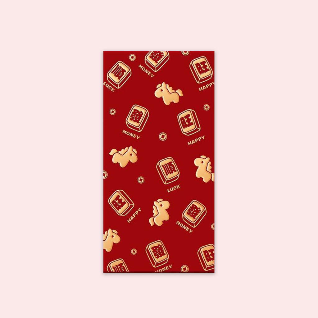 Chinese New Year Red Packet - Mahjong Horse Golden Print (Set of 6)