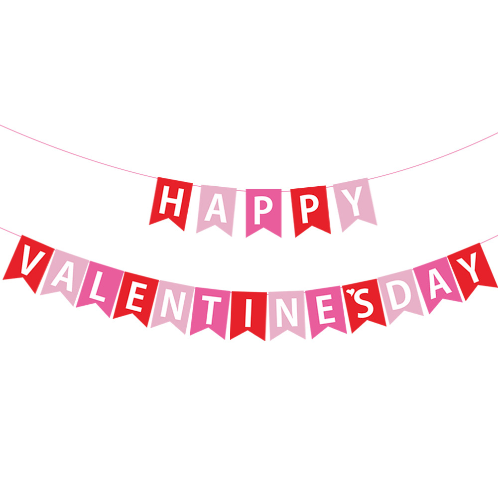 HAPPY VALENTINE'S DAY Pink Red Letter Garlands