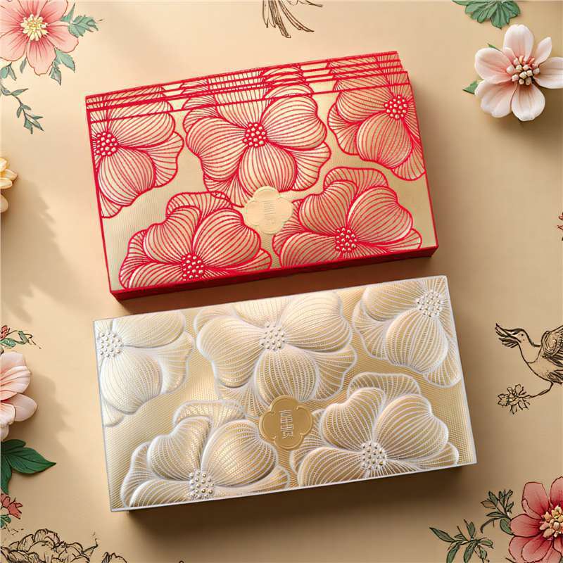 [Premium] Blooming Flowers 3d Red Envelopes (Set of 6) - Champagne Gold
