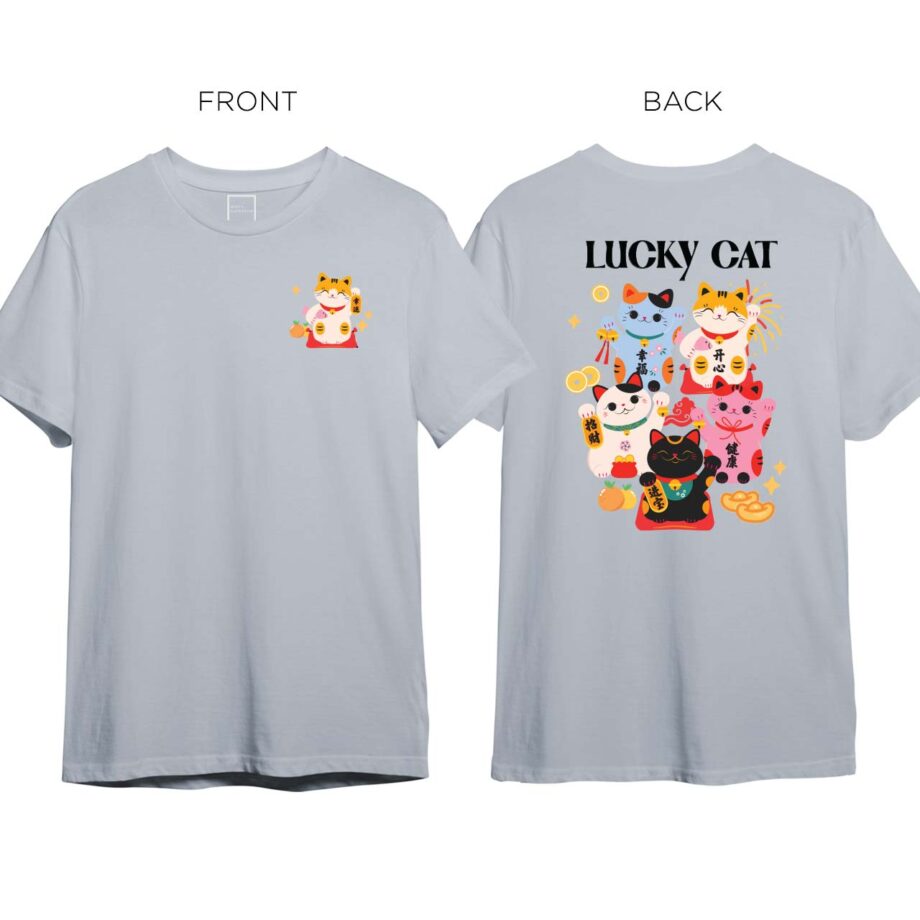 CNY Family Outfit – 2026 Lucky Cat New Year Design (Front and Back Print)