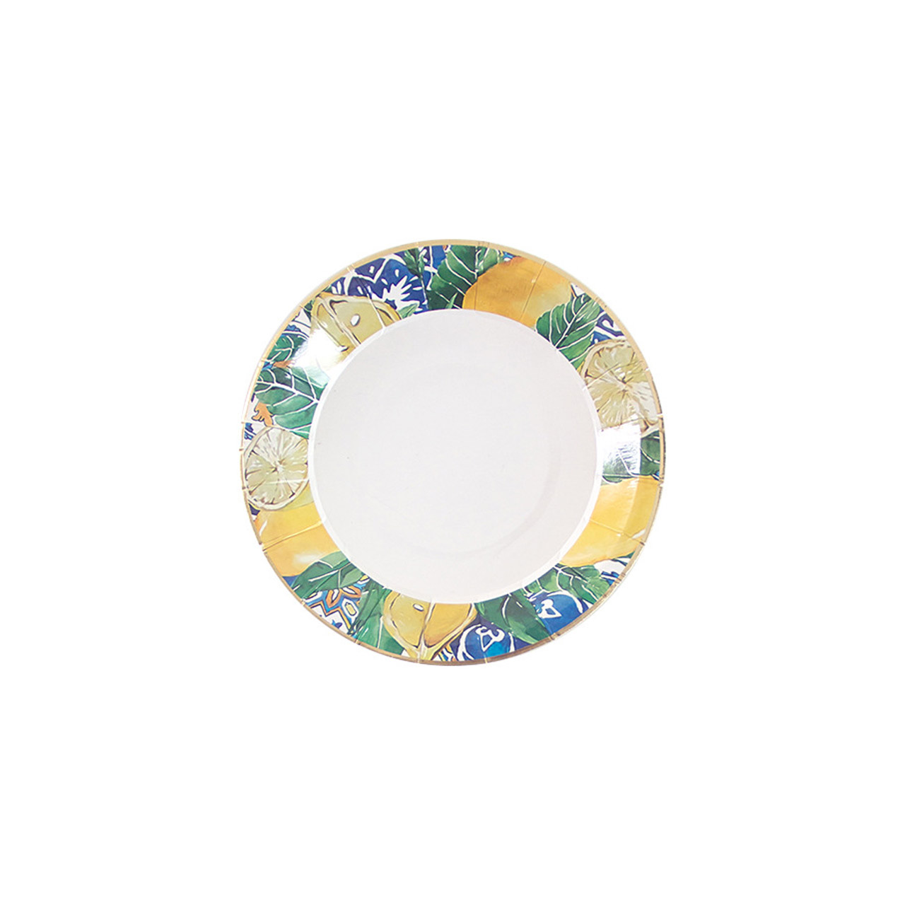 Mediterranean Lemon Tile – 4 Inch Paper Plates (Set of 8)