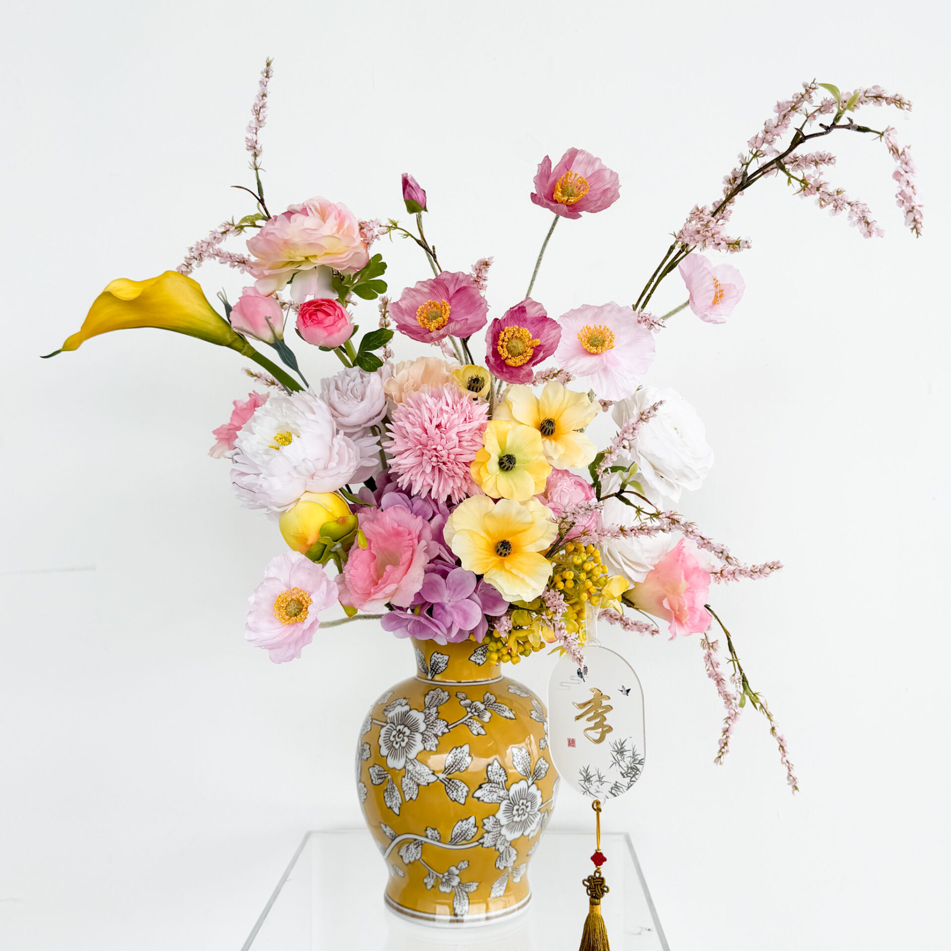Chinese New Year Flowers with Vase - 花开富贵 Blooming Spring Prosperity ...