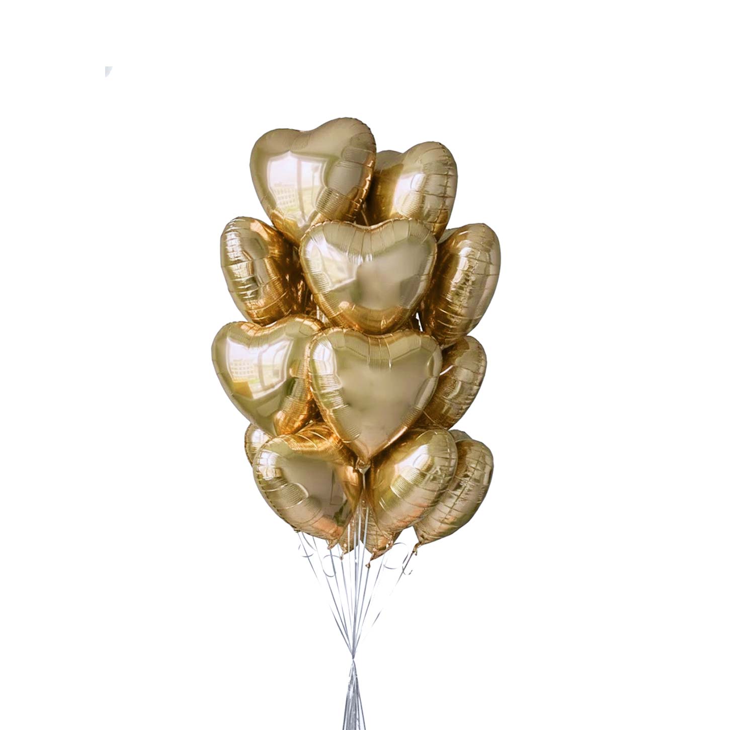 Petite Amour – 15 Heart Foil Helium Balloons (18 inch Gold)